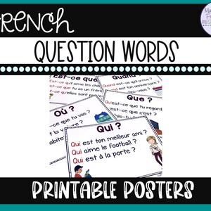 French Question Words Printable Posters / French Classroom - Etsy