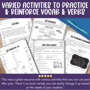 French ER Verbs Worksheets: French Verb Conjugation Activities, Present ...