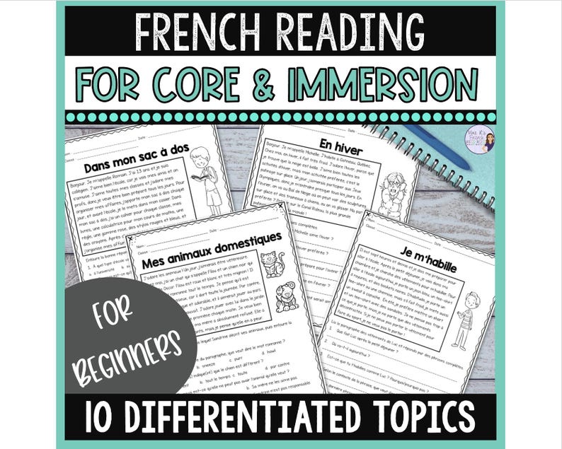 French Reading Comprehension Worksheets: Beginner Texts (PDF Download ...