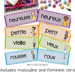 French Word Wall, Adjectives Vocabulary, French Classroom Decor ...