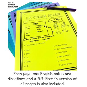 French Verb Worksheets: Aller Present Tense + Futur Proche Activities ...