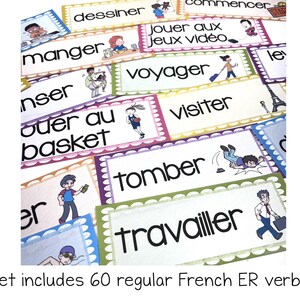 French ER Verbs Word Wall, Classroom Decor, Classroom Bulletin Board ...