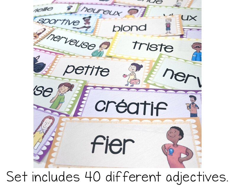 French Word Wall, Adjectives Vocabulary, French Classroom Decor ...