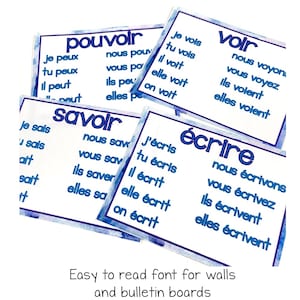 French Verb Chart Printable Posters for Regular & Irregular Verbs ...