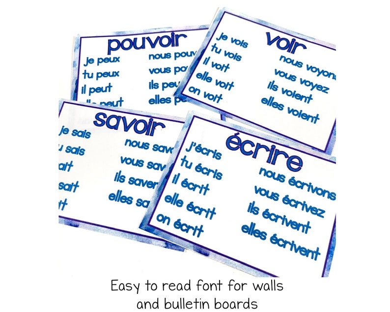 French Verb Chart Printable Posters for Regular & Irregular Verbs ...