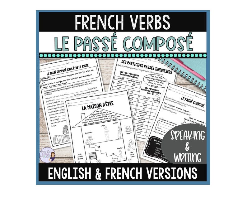 Passé Composé French Verb Worksheets: French Classroom Resource ...