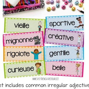 French Word Wall, Adjectives Vocabulary, French Classroom Decor ...
