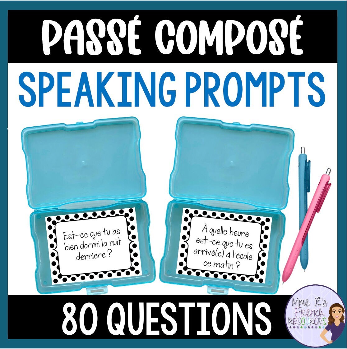 French Speaking Prompts, Passé Composé Activity, French Language ...