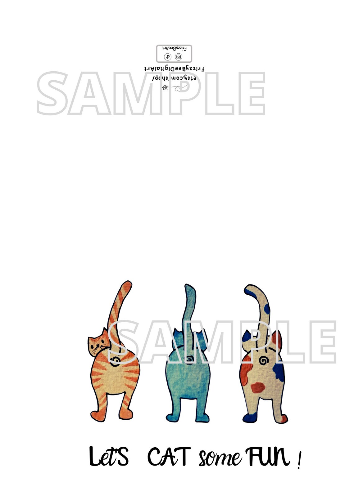 Printable Digital Card Let's CAT Some Fun - Cat Card - Fun Card - Fun ...