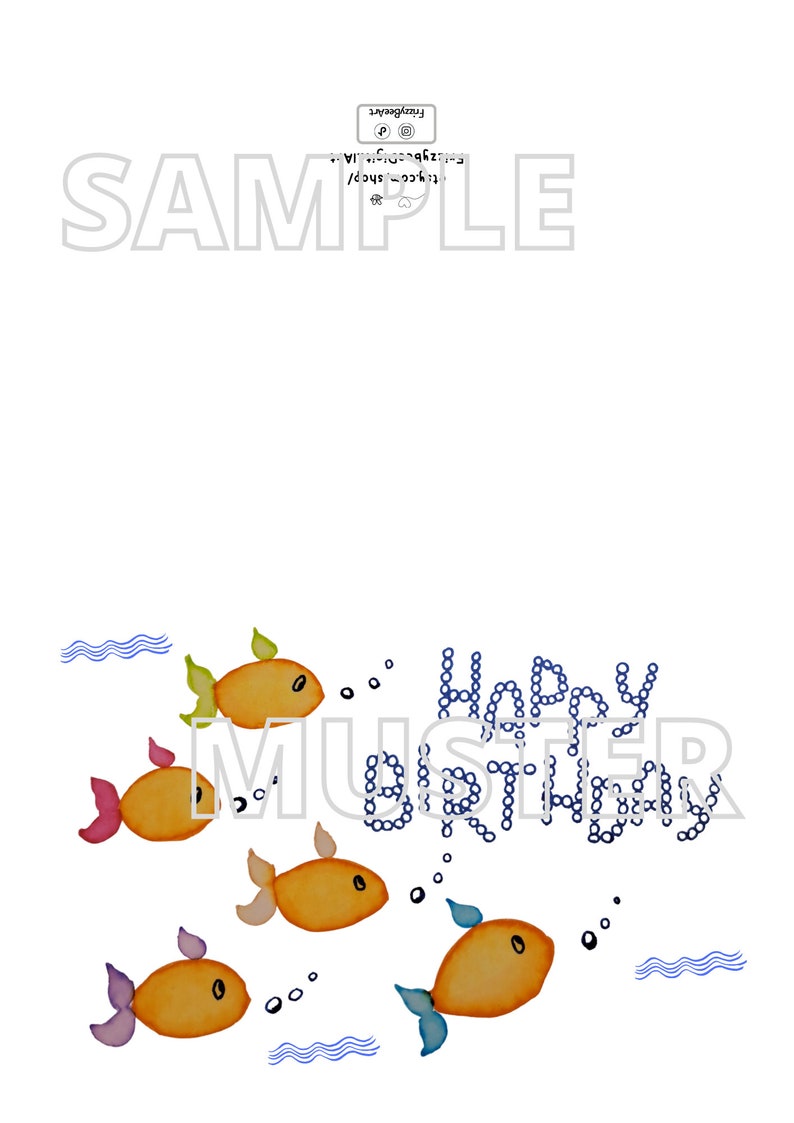 Printable Birthday Card - Digital Download Happy Birthday Fishes ...