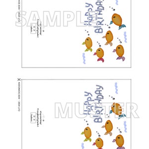 Printable Birthday Card - Digital Download Happy Birthday Fishes ...