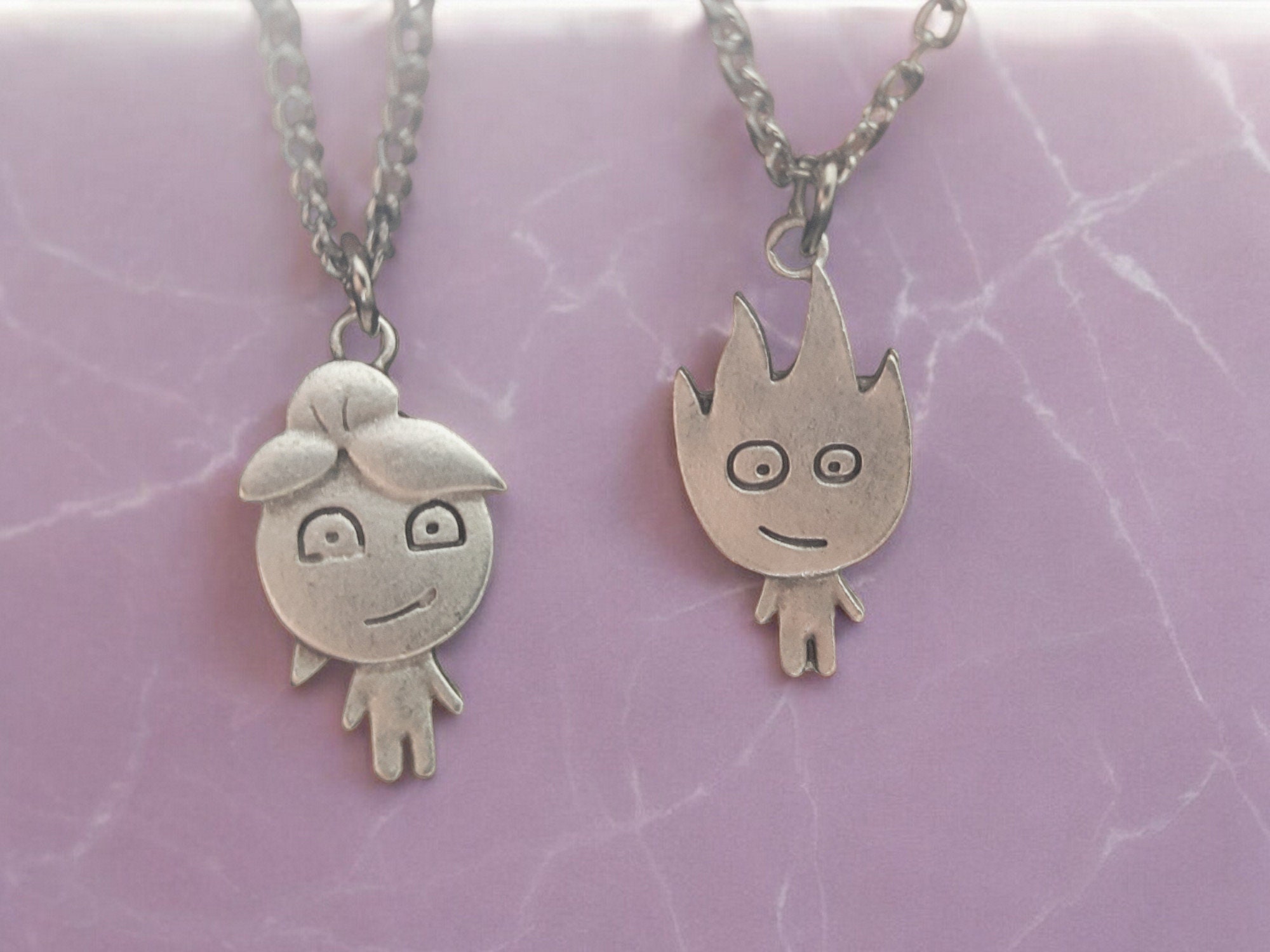 Fireboy Watergirl Cosplay Couple Necklace Set - Etsy