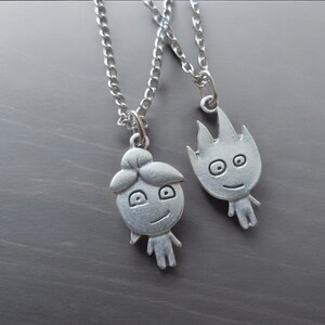 Fireboy Watergirl Cosplay Couple Necklace Set - Etsy