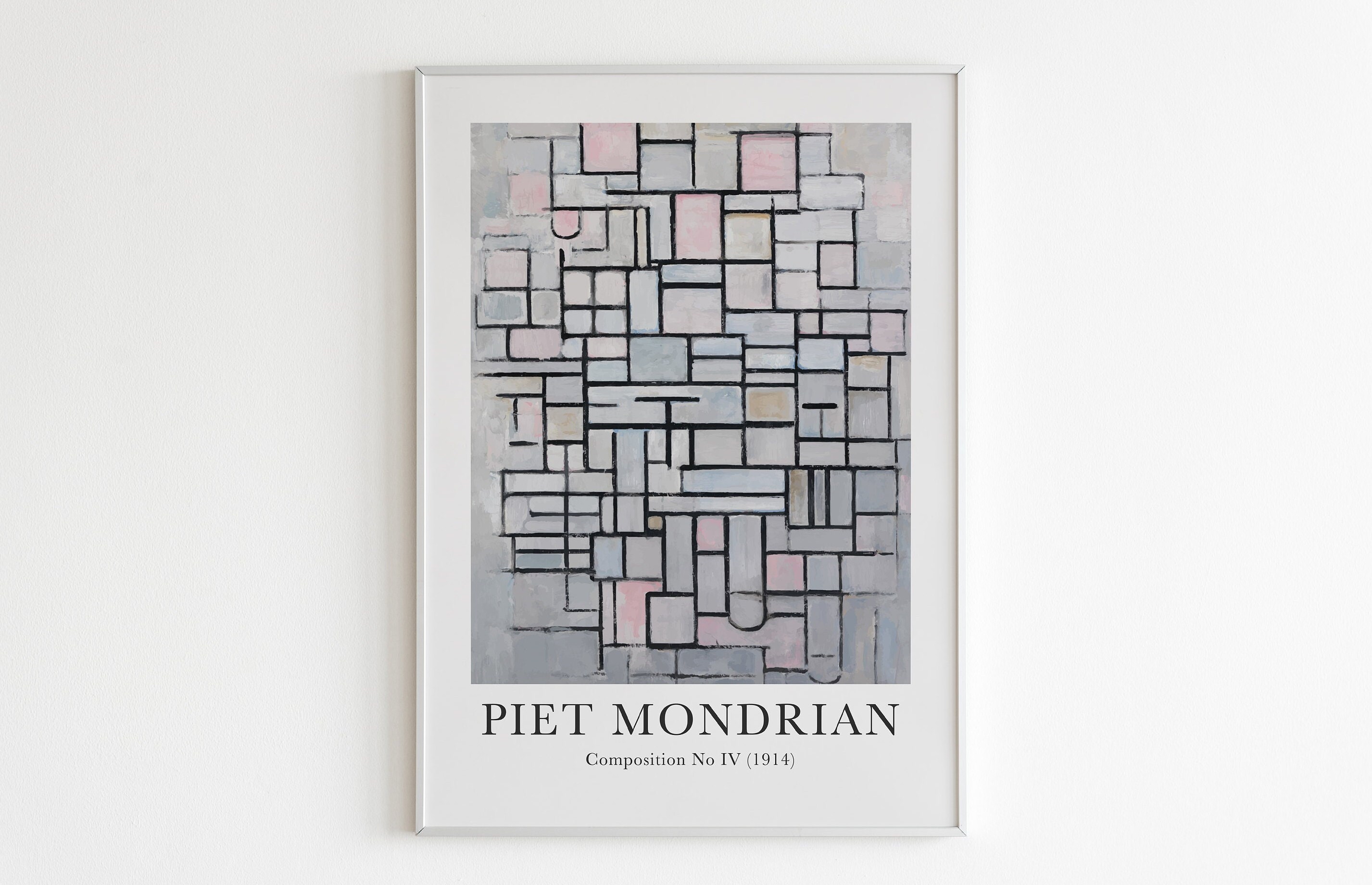 Piet Mondrian Inspired Art Print, Abstract Wall Art Decor, Modern ...
