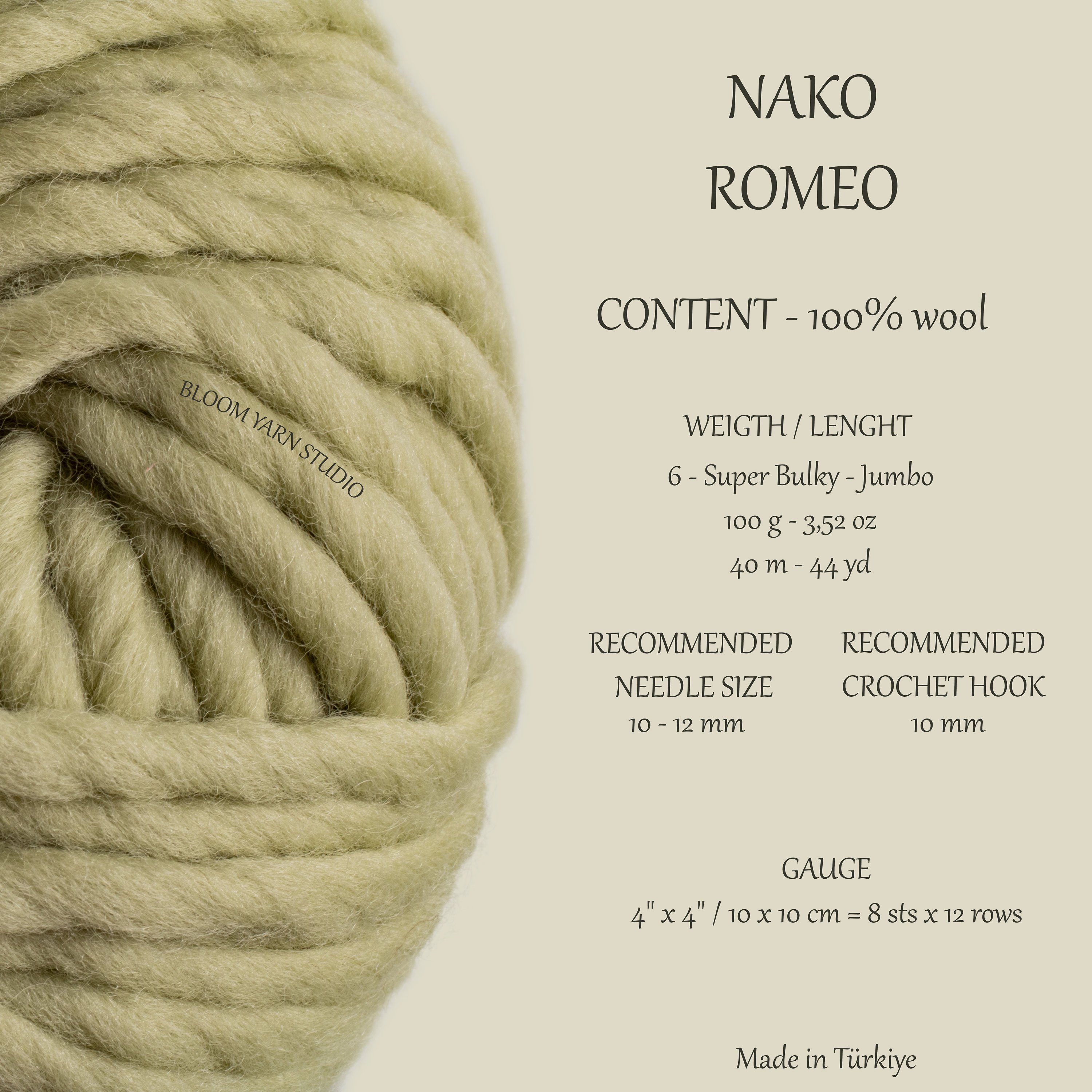 Super Bulky Wool Yarn: Jumbo Knitting, Felting, Nako Romeo - Etsy