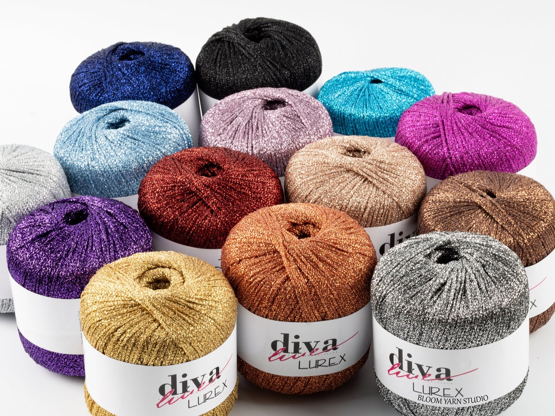 Metallic Lurex Yarn: Sparkly Gold Silver Thread, Super Fine - Etsy