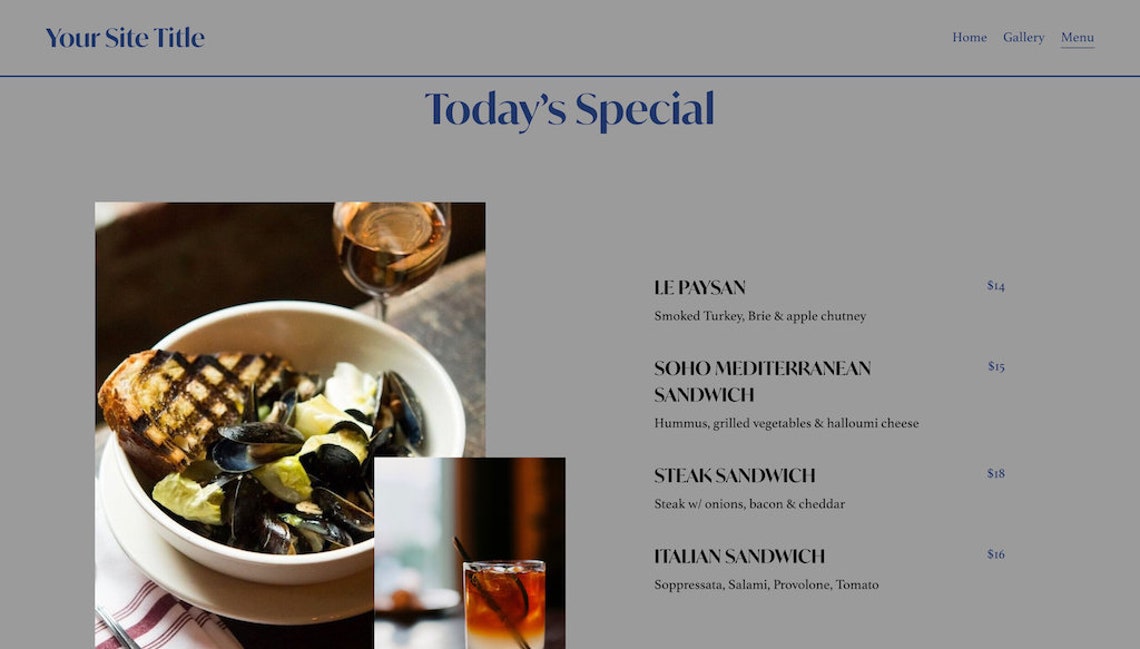 Squarespace Website, Website Template, Website for Restaurant, Cafes ...