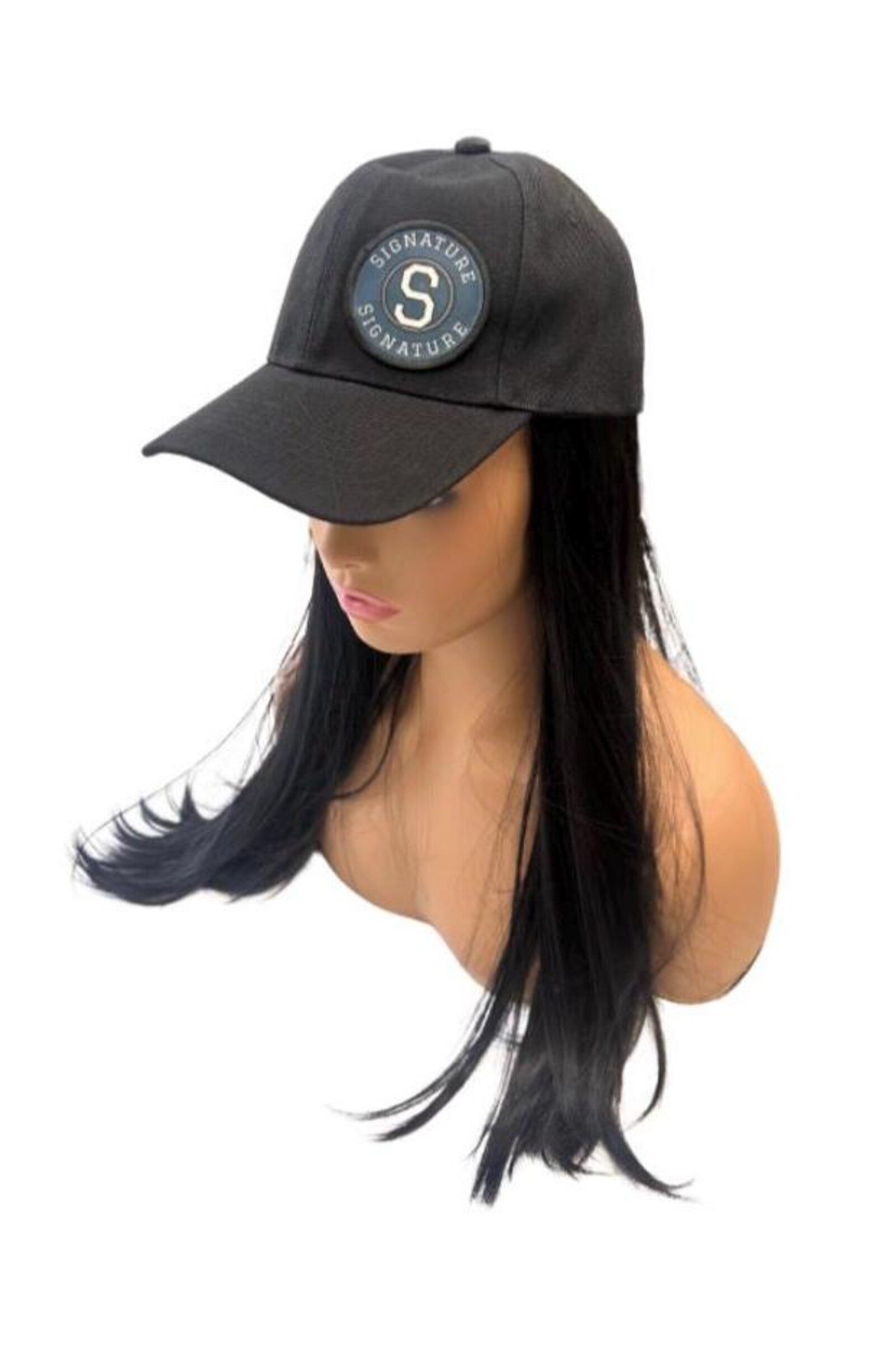 Signature Official Black Baseball Cap Wig Hat - Etsy