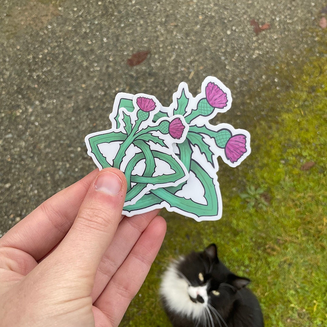 Scottish Thistle Sticker - Waterproof Vinyl Stickers - Etsy