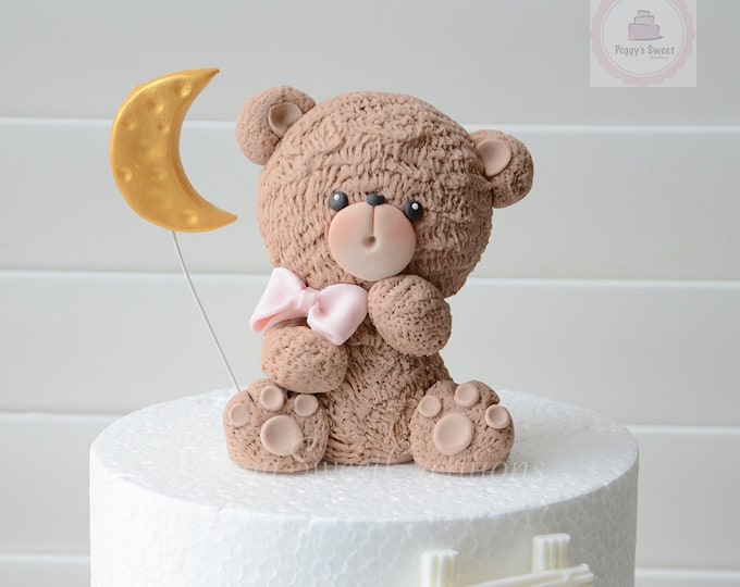 Teddy Bear Fondant, Teddy Bear Cake Topper, Bear Cake Topper, Bear ...
