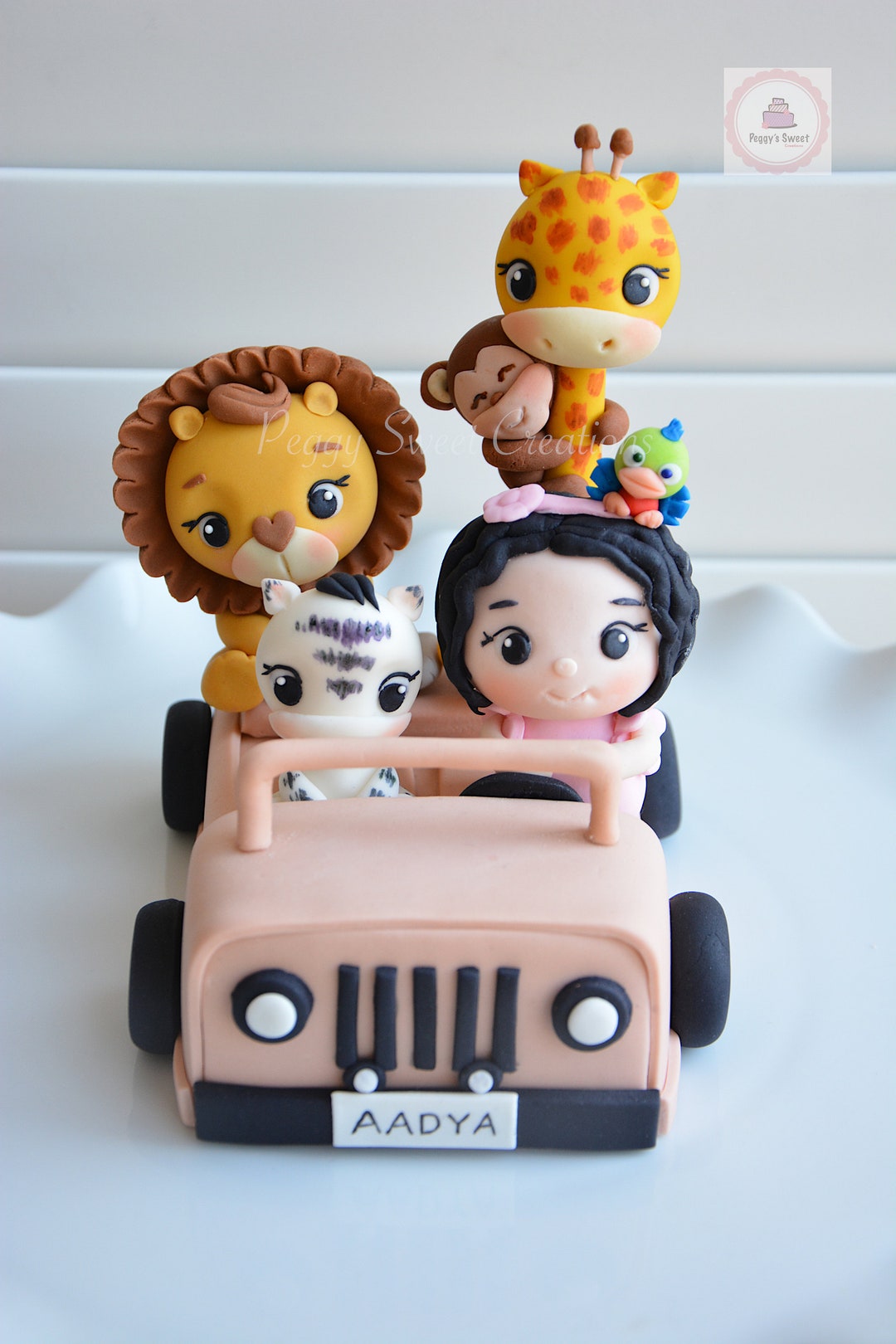 Safari Animal Themed Jeep Cake Topper Birthday Cake Topper - Etsy