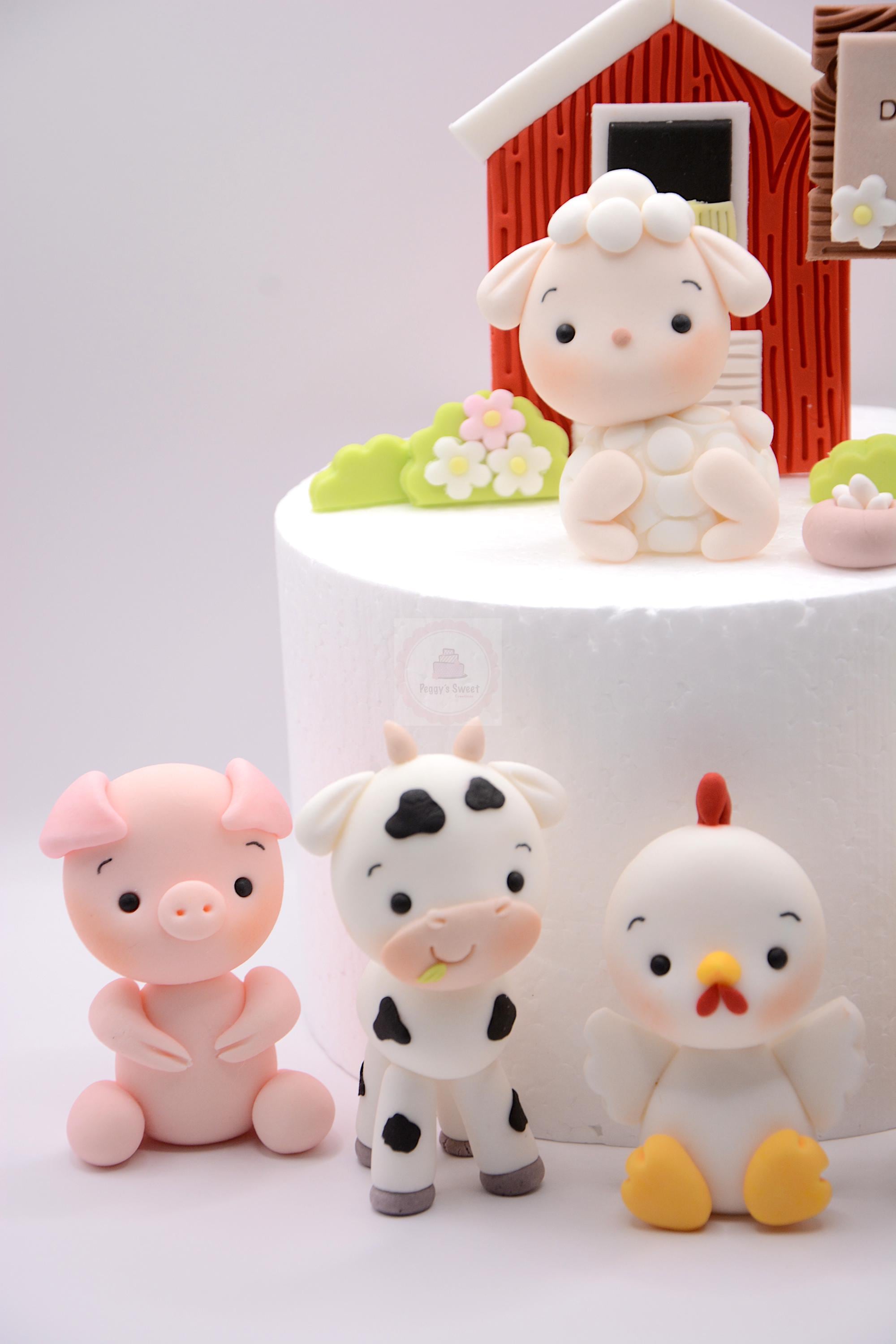 Handmade Fondant Farm Animal Cake Toppers: Barnyard Birthday - Etsy ...