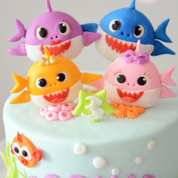 Shark Fondant Cake Topper - Etsy