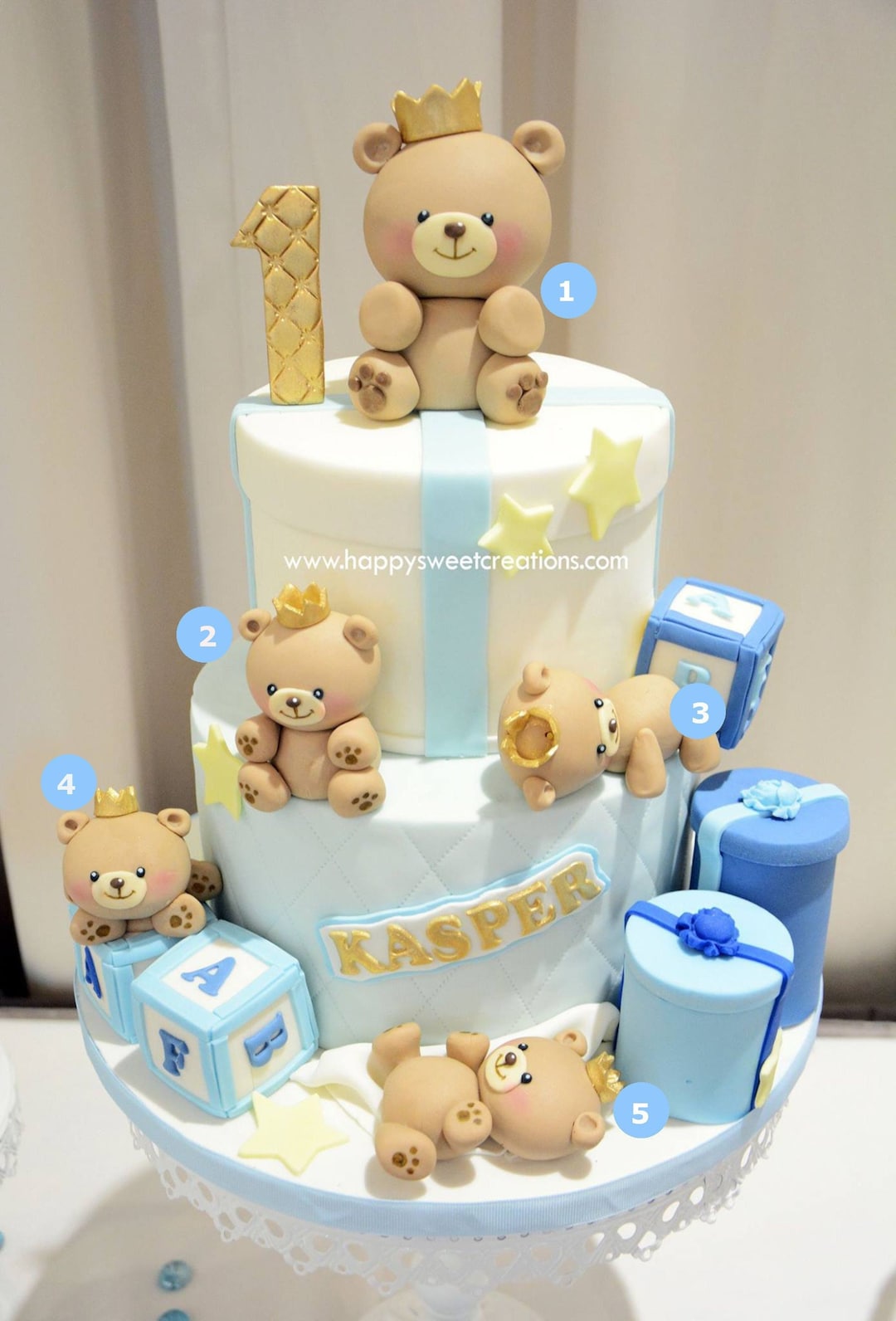 Fondant Teddy Bear Cake Toppers - Baby Shower - First Birthday - Etsy