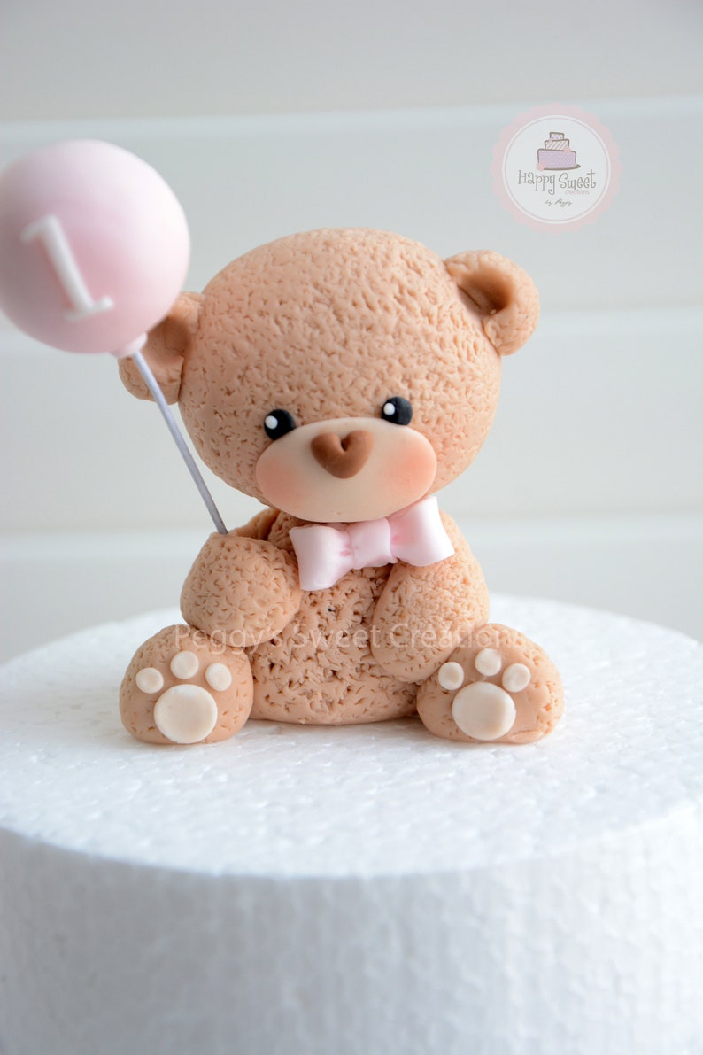 Teddy Bear Fondant Teddy Bear Cake Topper Girl Bear Cake - Etsy