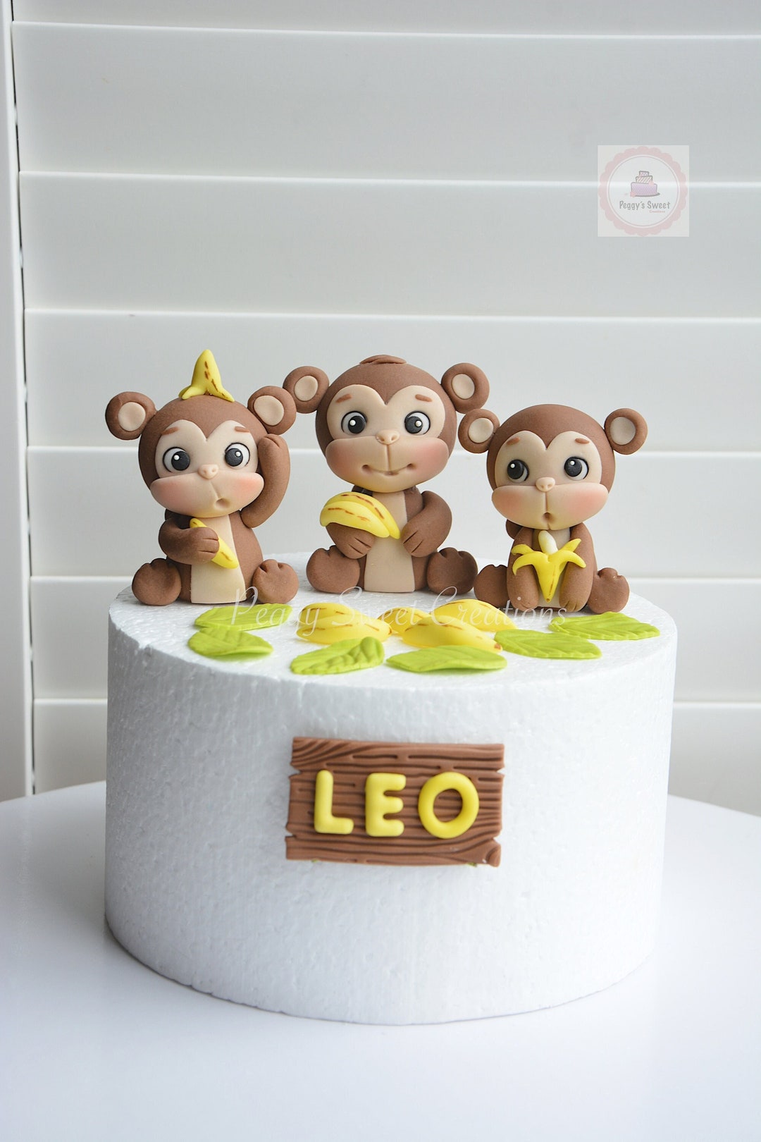Safari Jungle Monkey Fondant Cake Toppers - Fondant - Monkey - Banana ...