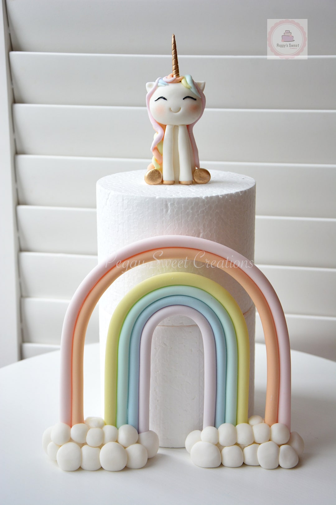 Unicorn and Rainbow Fondant Cake Toppers - Etsy