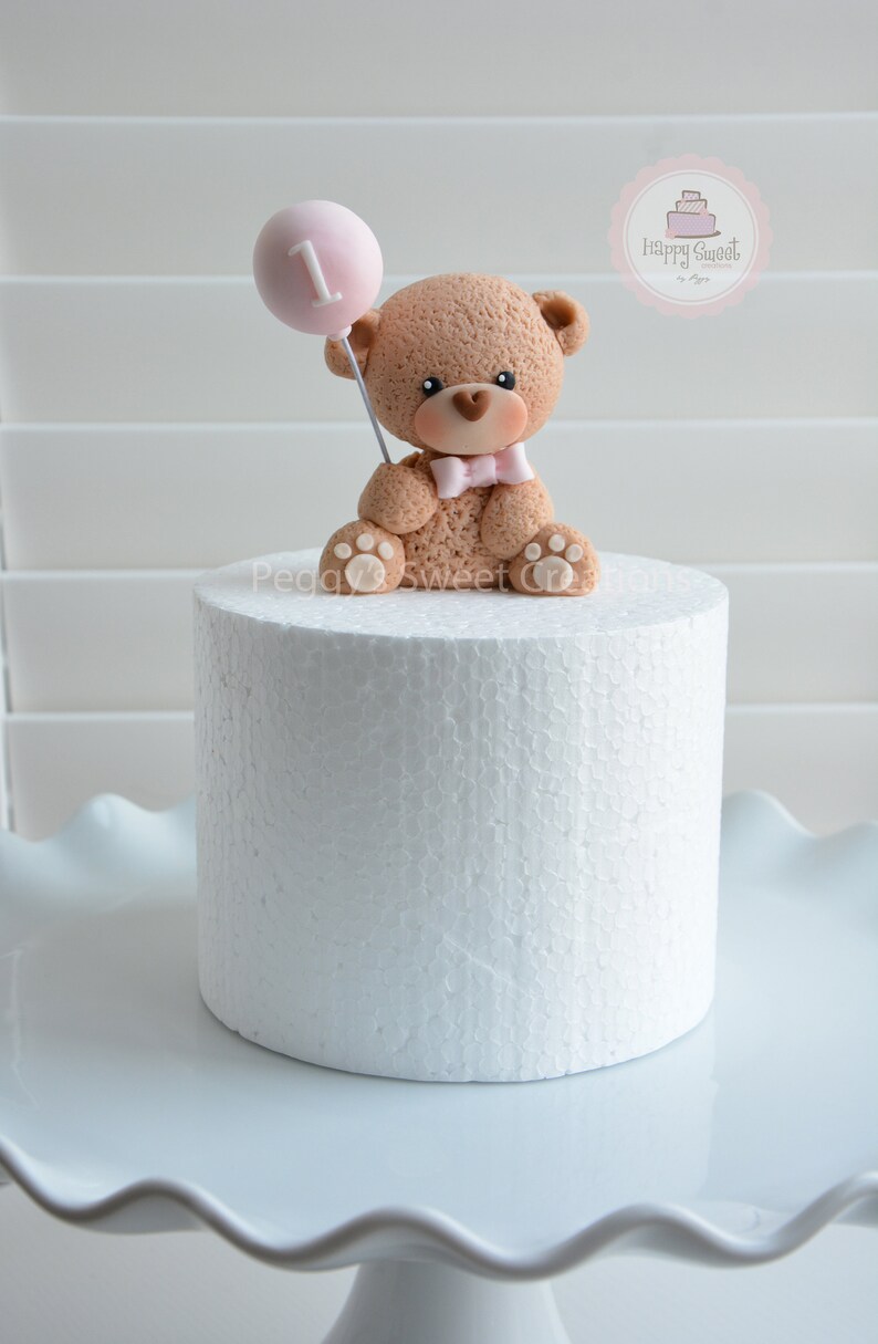 Teddy Bear Fondant Teddy Bear Cake Topper Girl Bear Cake - Etsy