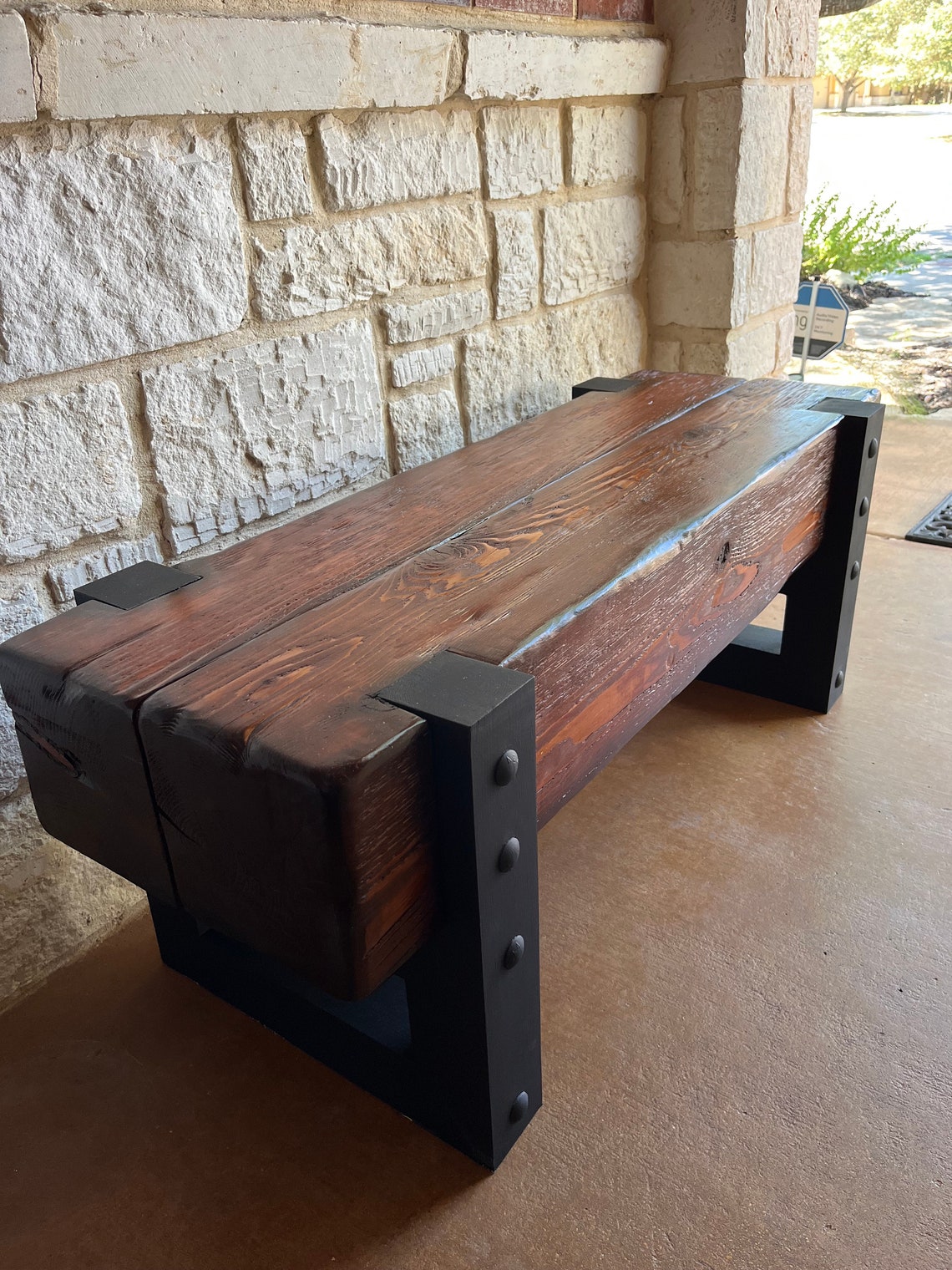 Rustic (hand Hewn) Bench - Etsy
