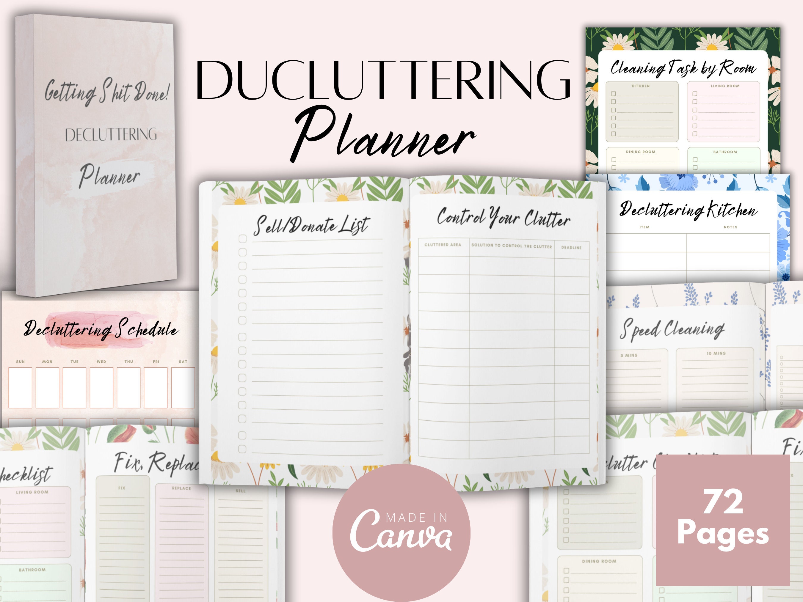 PRINTABLE Big Happy Planner, the Ultimate Cleaning, Declutter Checklist ...