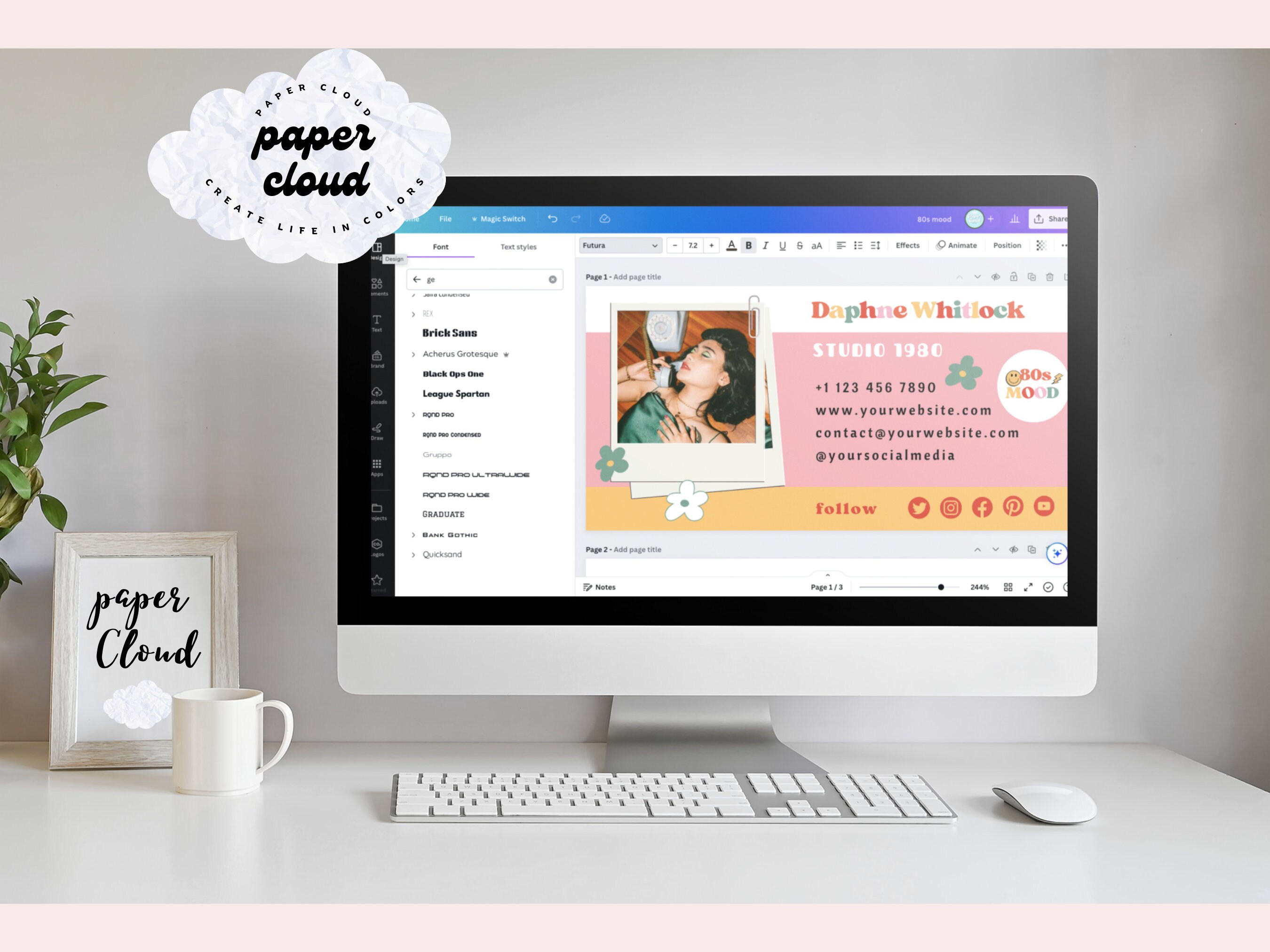 Retro Email Signature Template Canva | Small Business Email Design ...