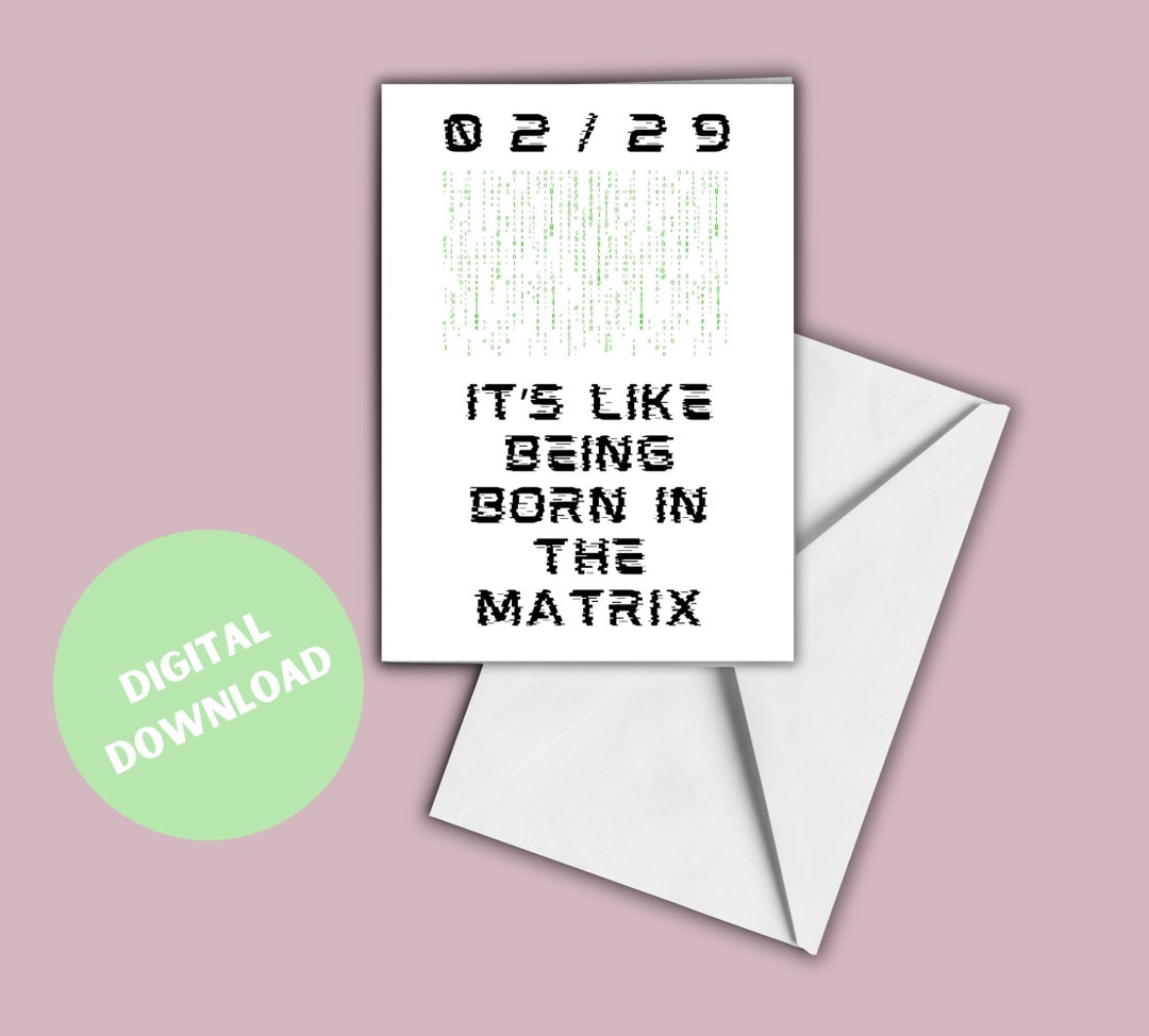 PRINTABLE Birthday Card, Leap Day 02/29, Greeting Card, Leap Birthday ...