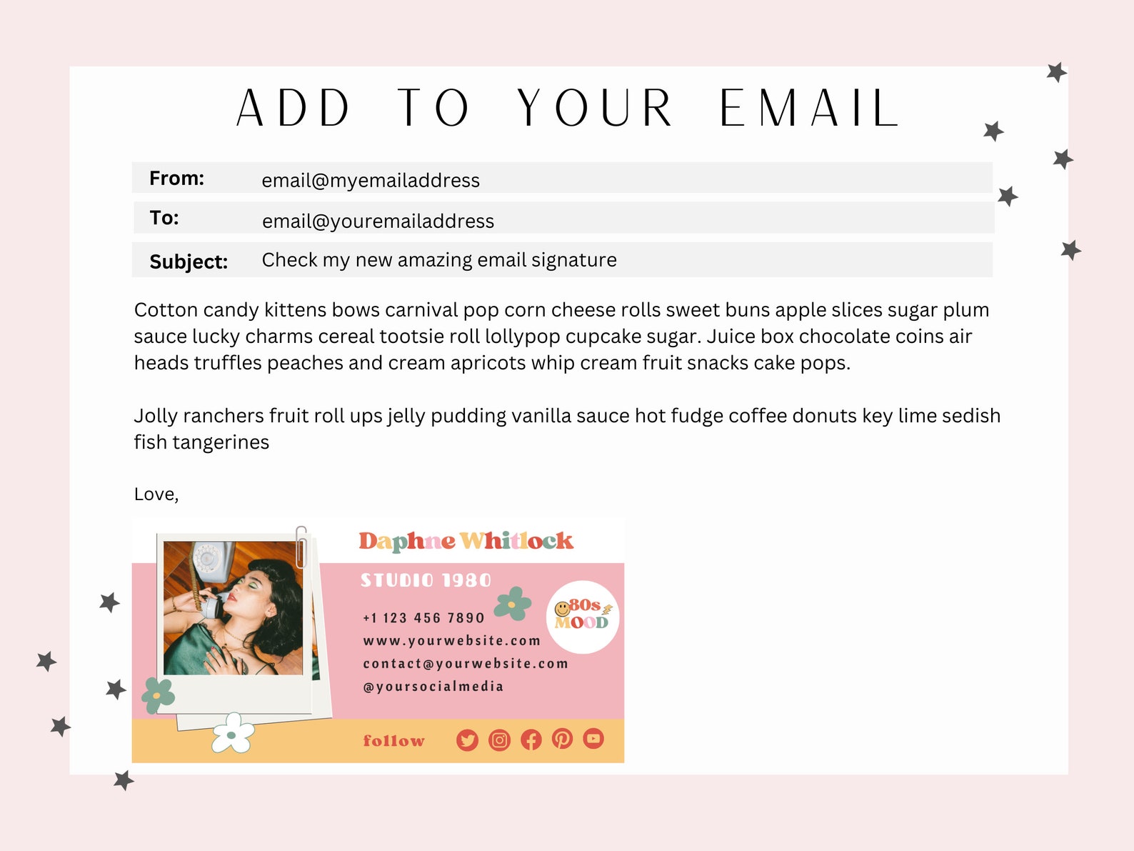 Retro Email Signature Template Canva | Small Business Email Design ...