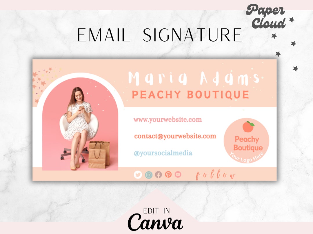Aesthetic Email Signature Template, Small Business Email Design ...