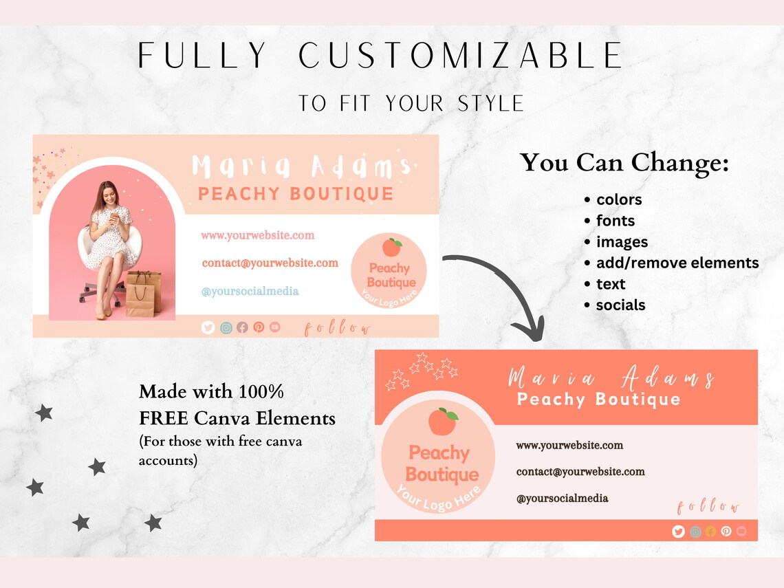 Aesthetic Email Signature Template, Small Business Email Design ...