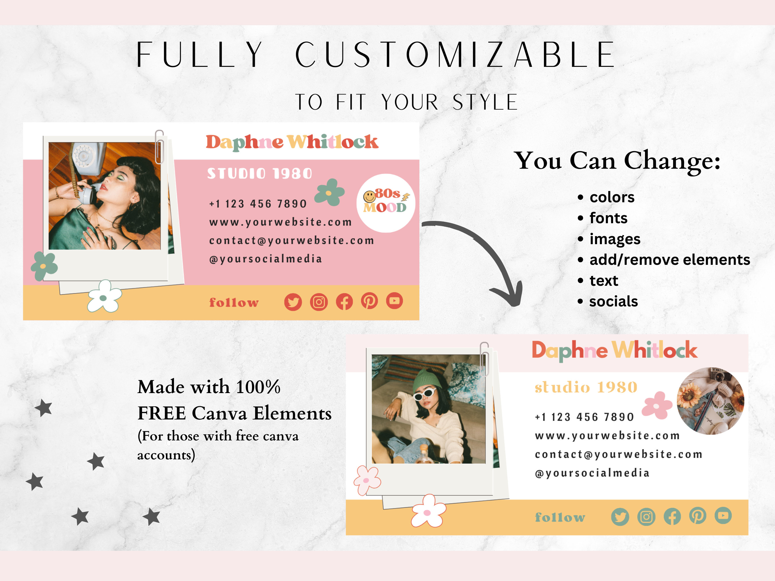 Retro Email Signature Template Canva | Small Business Email Design ...