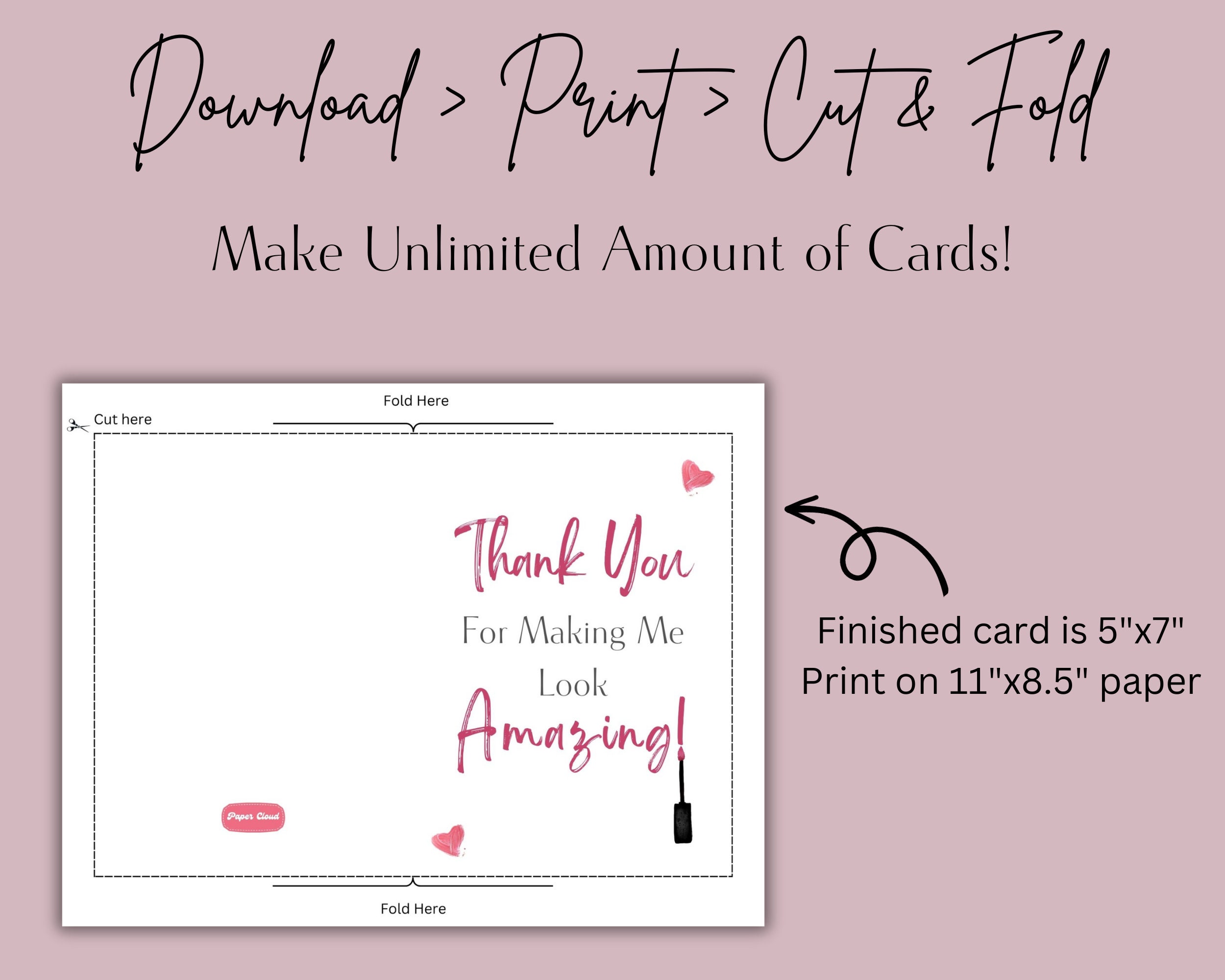 PRINTABLE Thank You for Making Me Look Amazing Card, Hairstylist Card ...