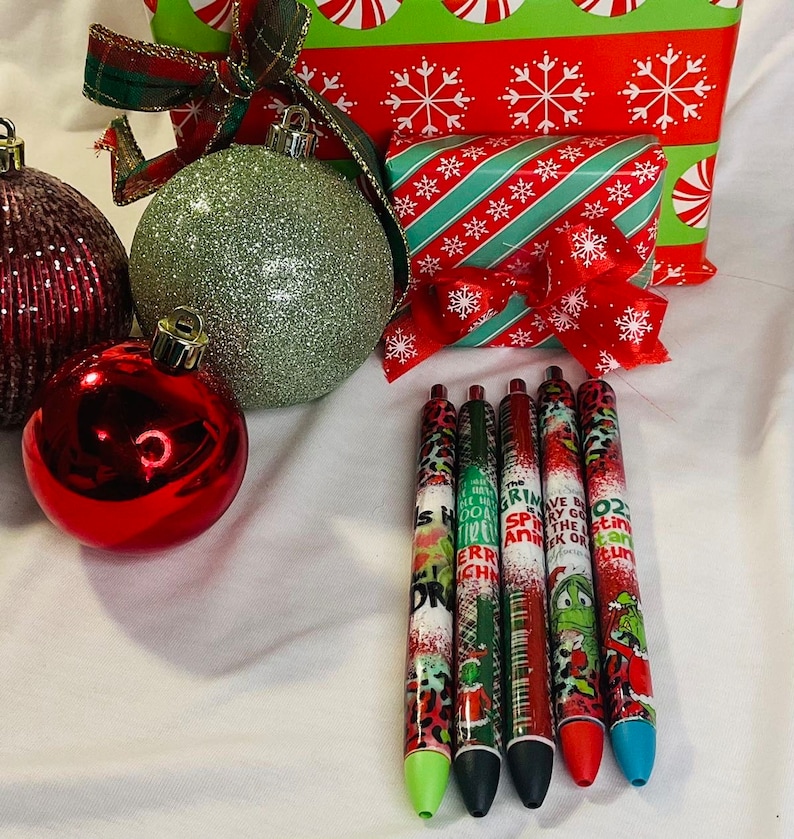 Grinch Christmas Pens - Etsy