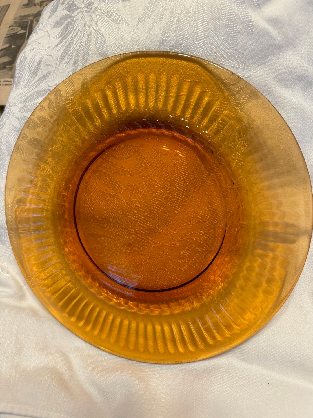 Vintage Amber Plates - Etsy