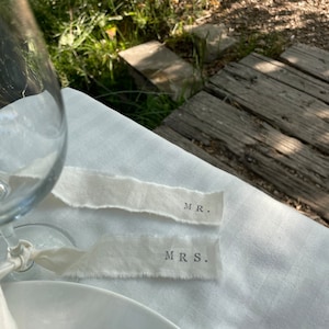 Personalized - Hand Stamped - Name Tag Ribbon - Place Card - Etsy
