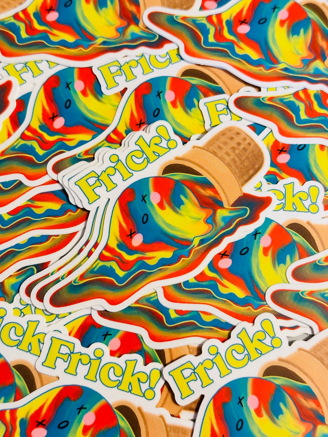 Ice Cream Sticker | Funny Stickers | Frick! Toppled Ice-cream Cone ...
