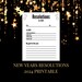 2024 Resolutions Printable New Year Resolution Card Minimalist New Year ...
