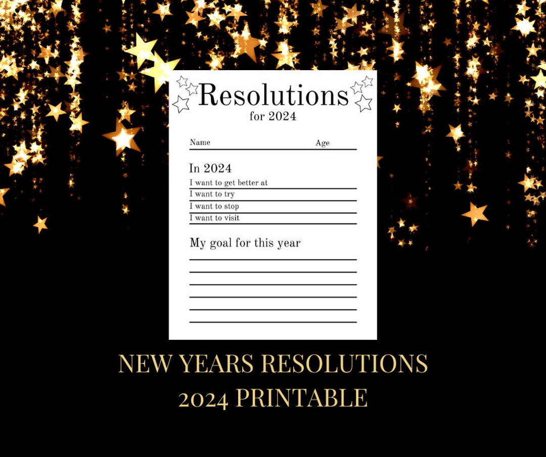 2024 Resolutions Printable New Year Resolution Card Minimalist New Year ...