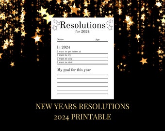 2024 New Year's Resolutions Tracker - Etsy