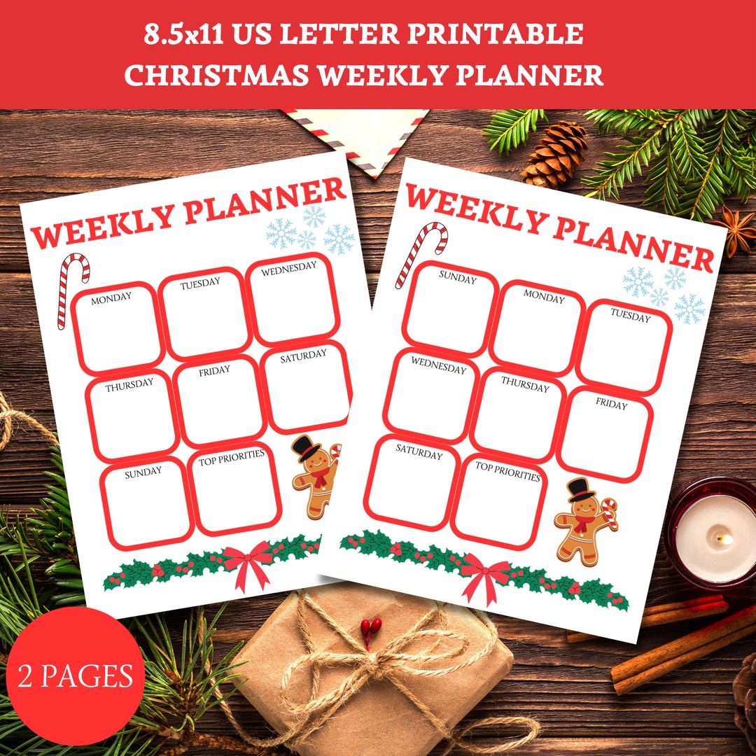 Weekly Planner Christmas Weekly Planner OCD Planner - Etsy