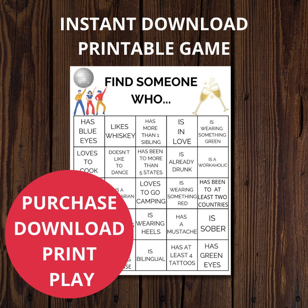 Find Someone Who Party Game Printable, Mingle Bingo, Get to Know Each ...